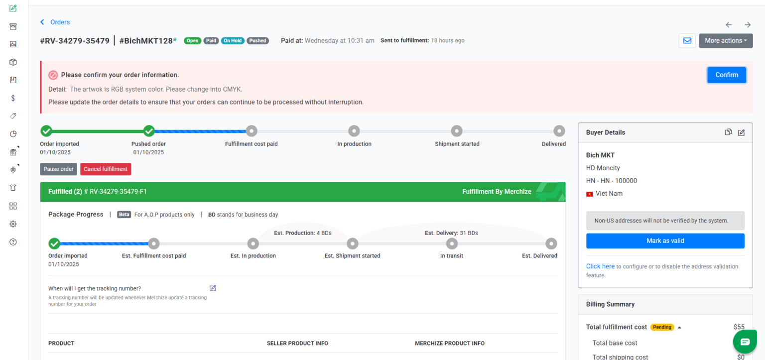 Order Confirmation Request Feature - Print on Demand & Fulfillment Service